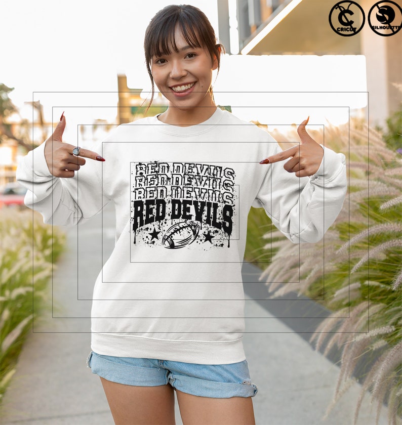 Red Devils Football Svg File - Etsy