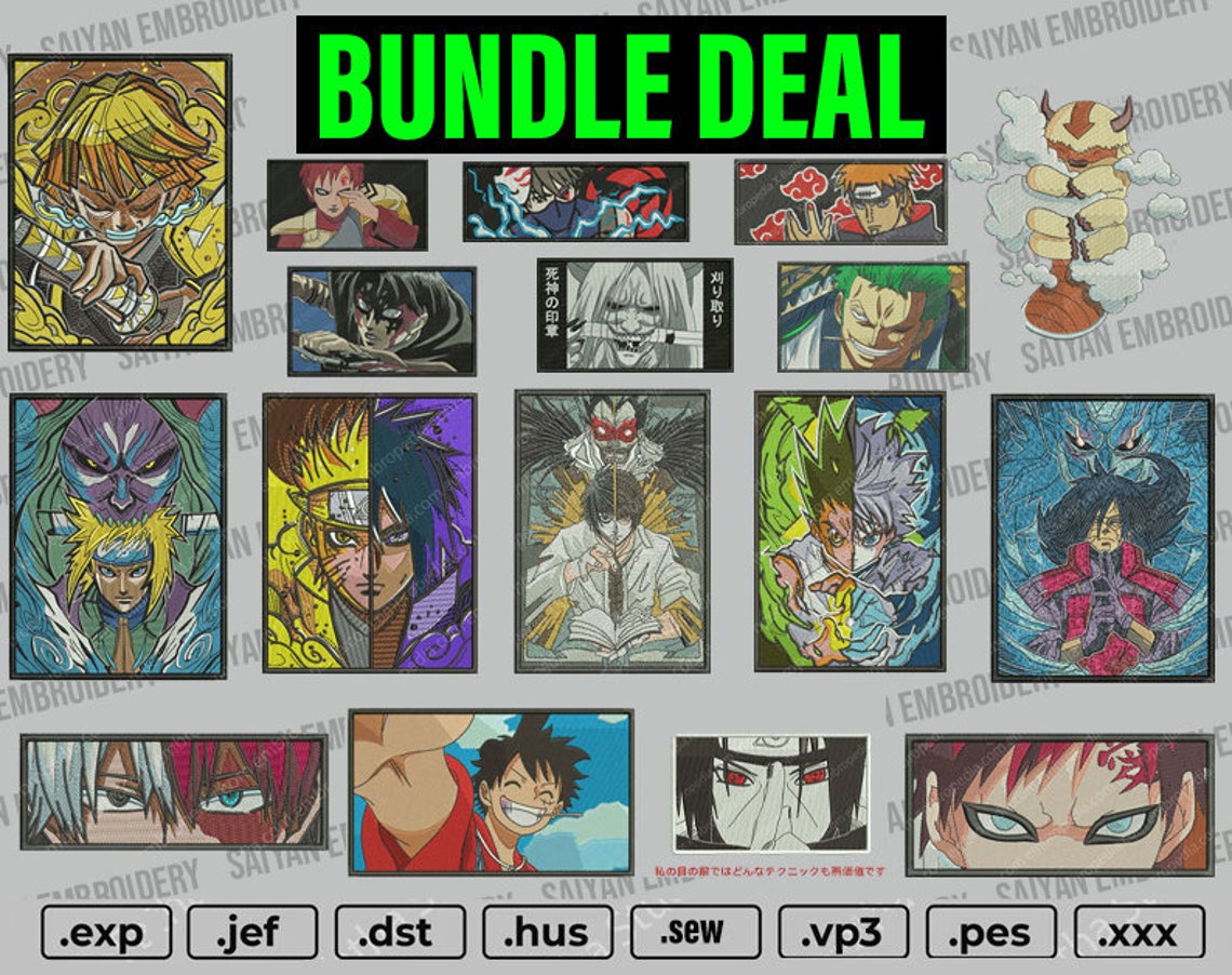 Anime Embroidery Designs - Etsy