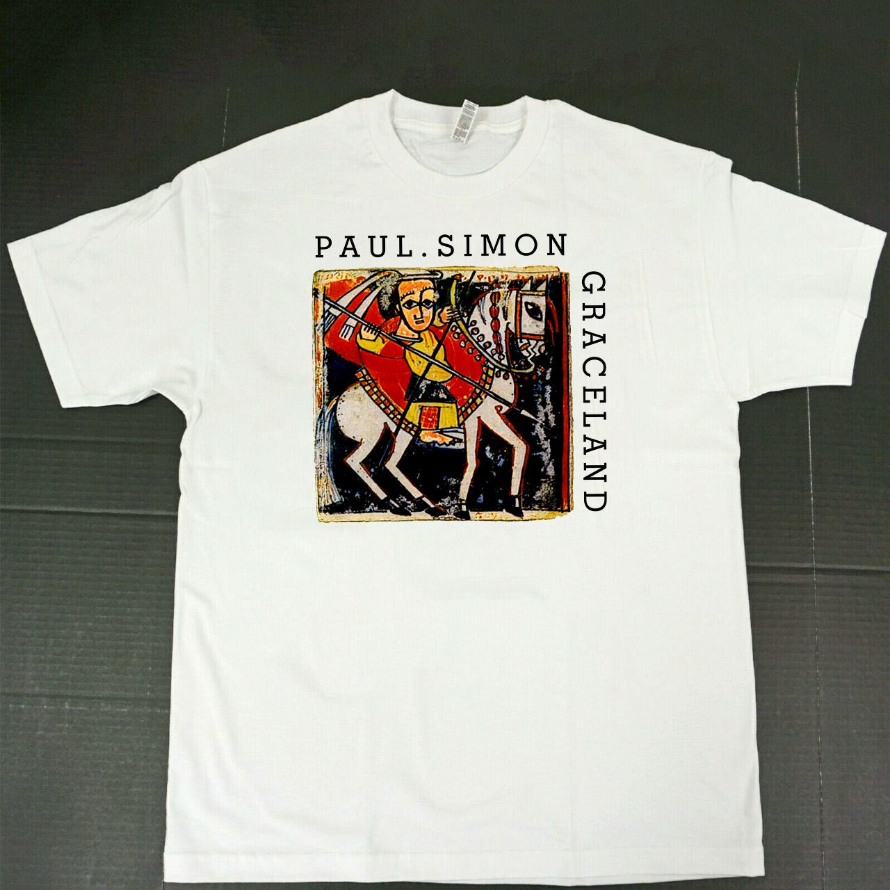 1987 Paul Simon Graceland Tour Concert Australian White Tshirt ...