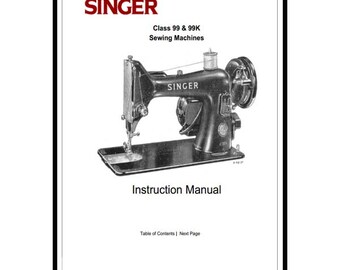 Singer 99k Manual - Etsy
