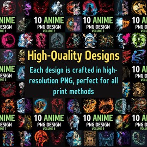 100 Anime Design Bundle , T-shirt Graphic Designs for Mug, Wall Art PNG ...