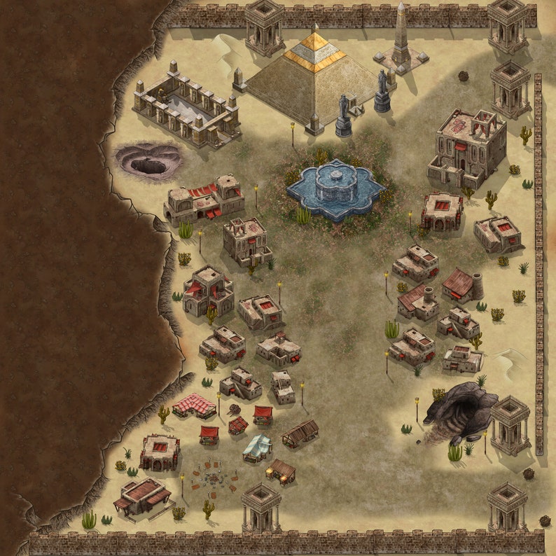 Dnd-map mapa ciudad digital pueblo conjunto I - Etsy México