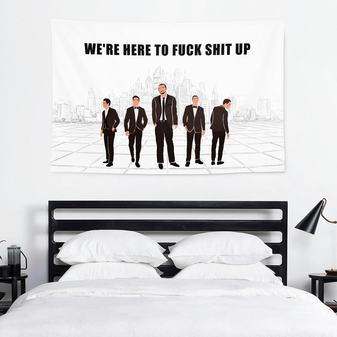 We're Here to Fuck Shit up Tapestry Wall Hanging Black - Etsy