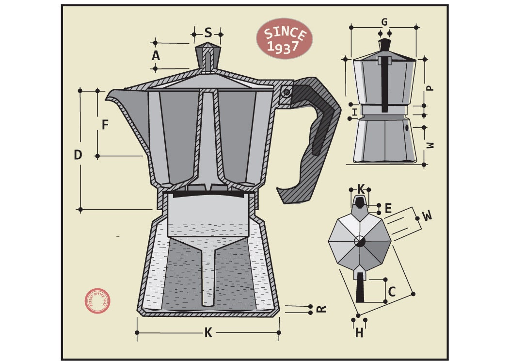 Classic Coffee Machine, PNG Files, Octagon, Coffee Machine, , Vintage ...