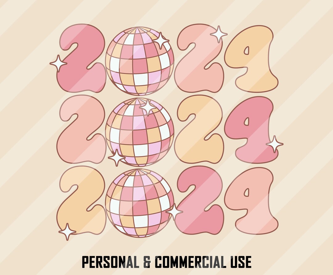 Happy New Year 2024 Png , Disco Ball New Year's PNG , Retro Happy New ...