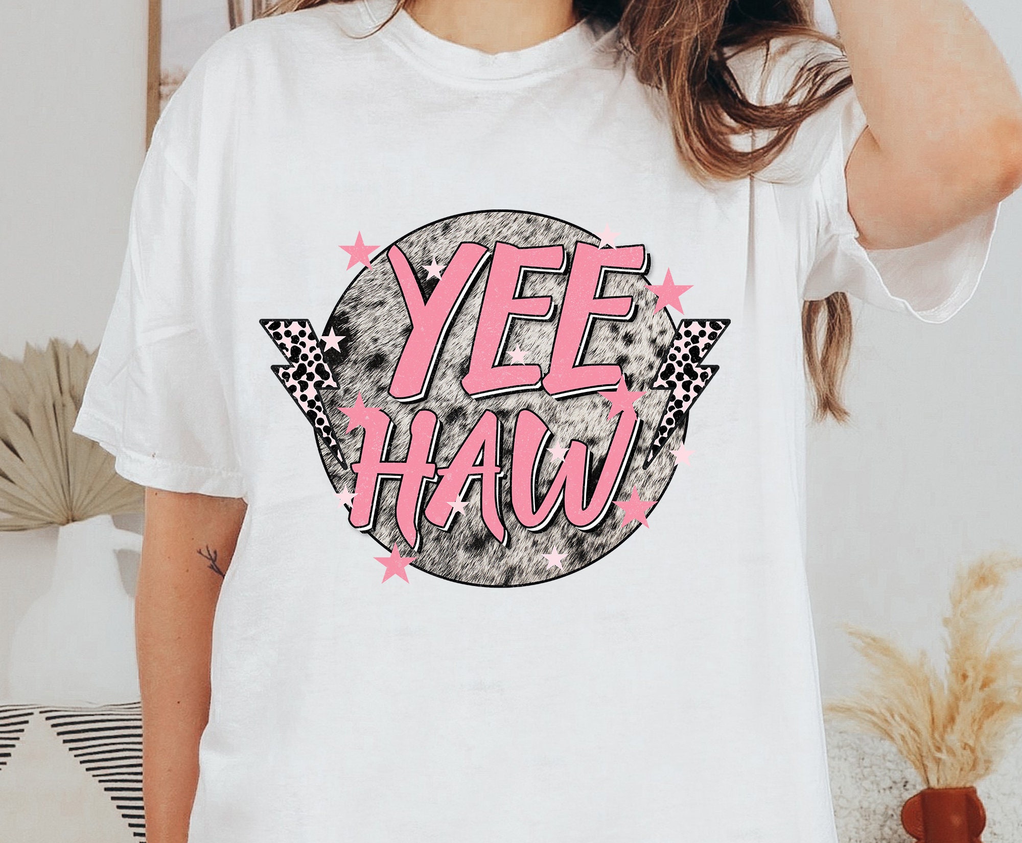 Yeehaw PNG, Western Sublimation Designs, Boho Western Png, Cowhide ...