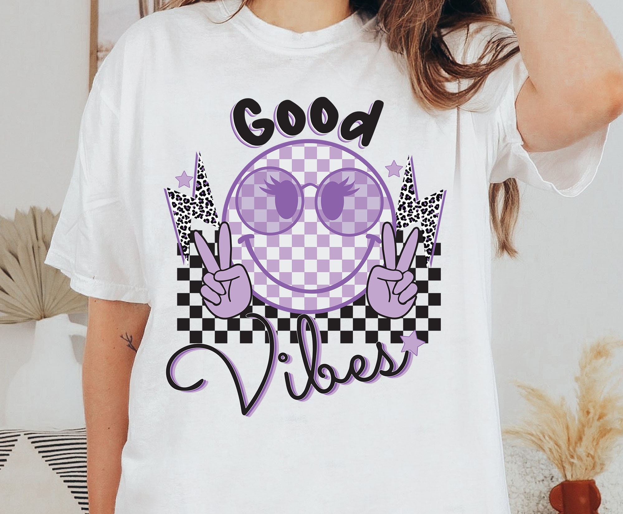 Good Vibes PNG, Retro Sublimation, Smiley Face Png, Groovy Designs ...
