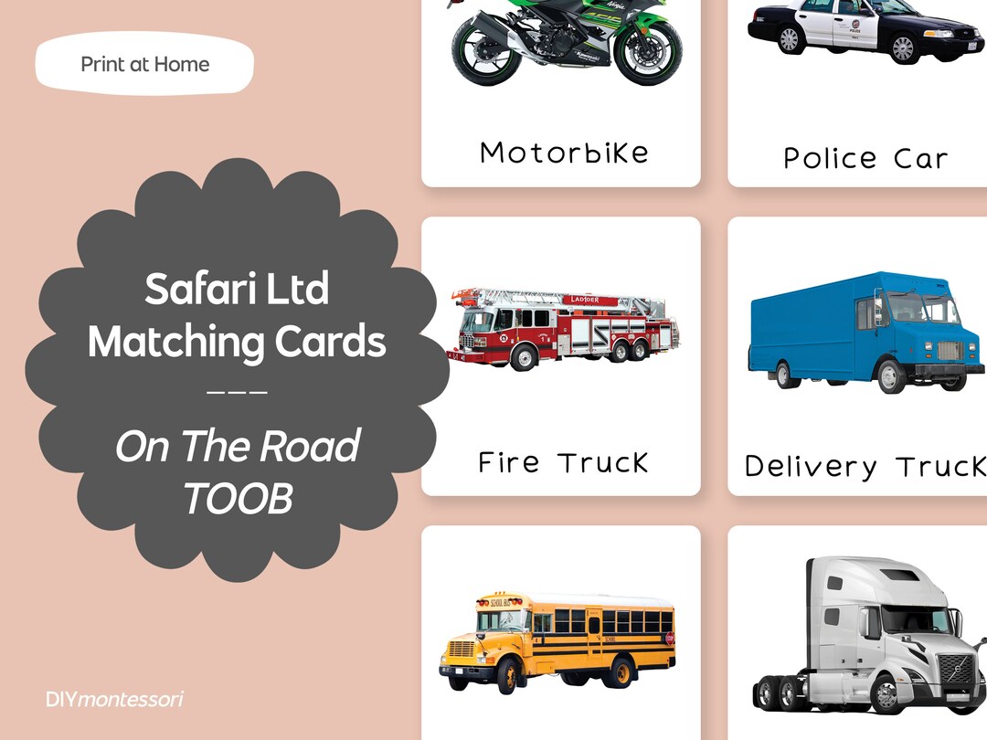 On the Road TOOB - Transport Safari LTD Matching Montessori Language ...