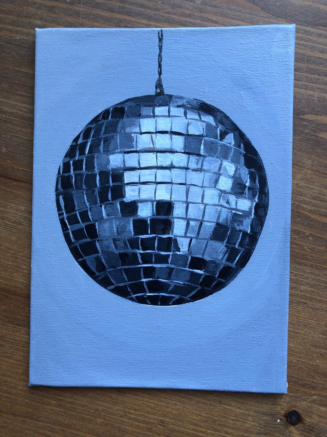 Disco Ball Painting A5 Acrylic Painting - Etsy