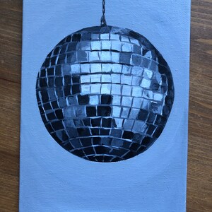 Disco Ball Painting A5 Acrylic Painting - Etsy