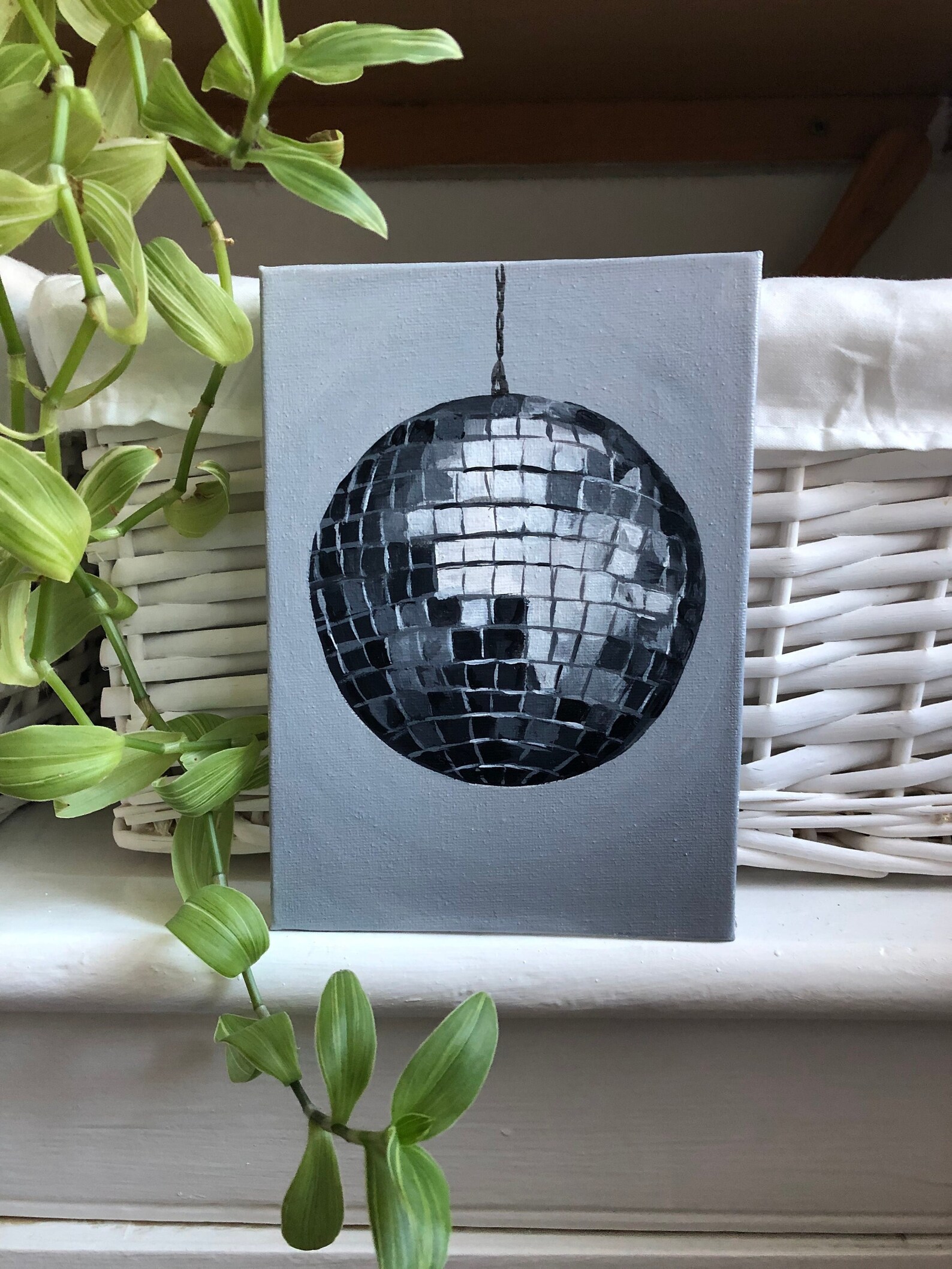 Disco Ball Painting A5 Acrylic Painting - Etsy