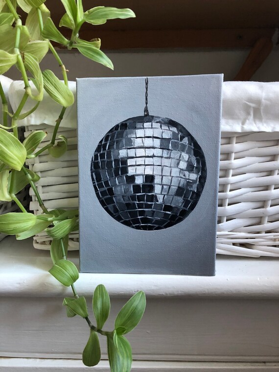 Disco Ball Painting A5 Acrylic Painting - Etsy