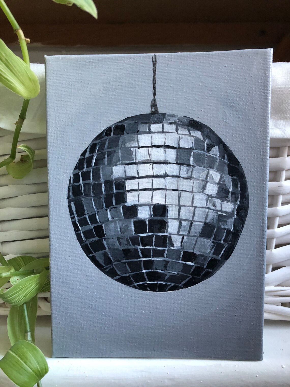 Disco Ball Painting A5 Acrylic Painting - Etsy