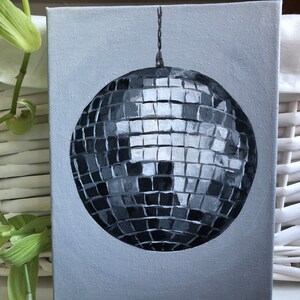 Disco Ball Painting A5 Acrylic Painting - Etsy