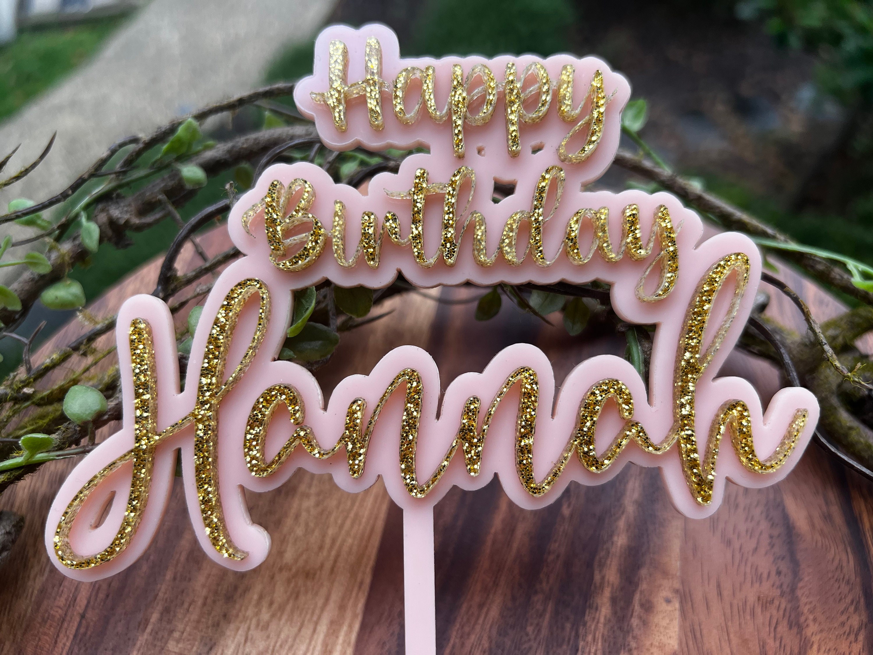 Pink Cake Topper Pastel Pink Cake Topper 1st Birthday Cake - Etsy