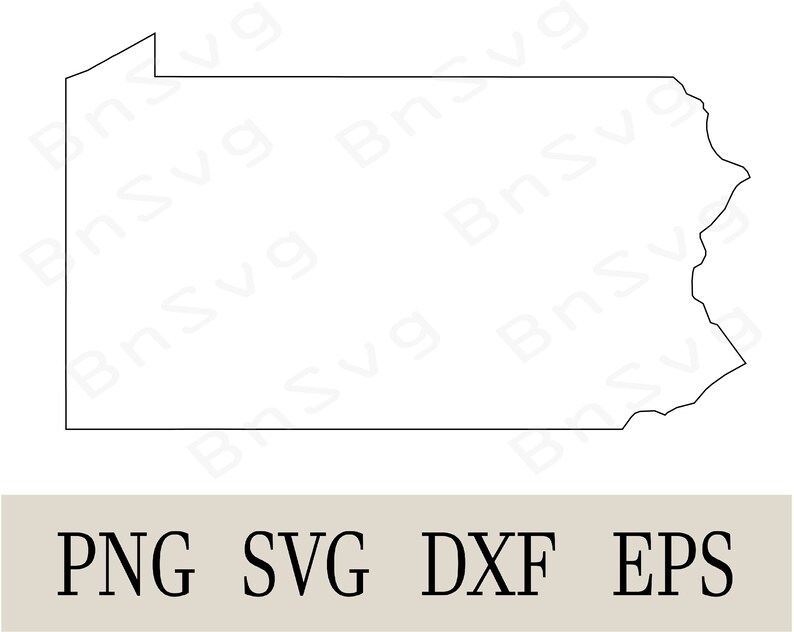 Pennsylvania USA State Outline Vector, Pennsylvania America State Eps ...