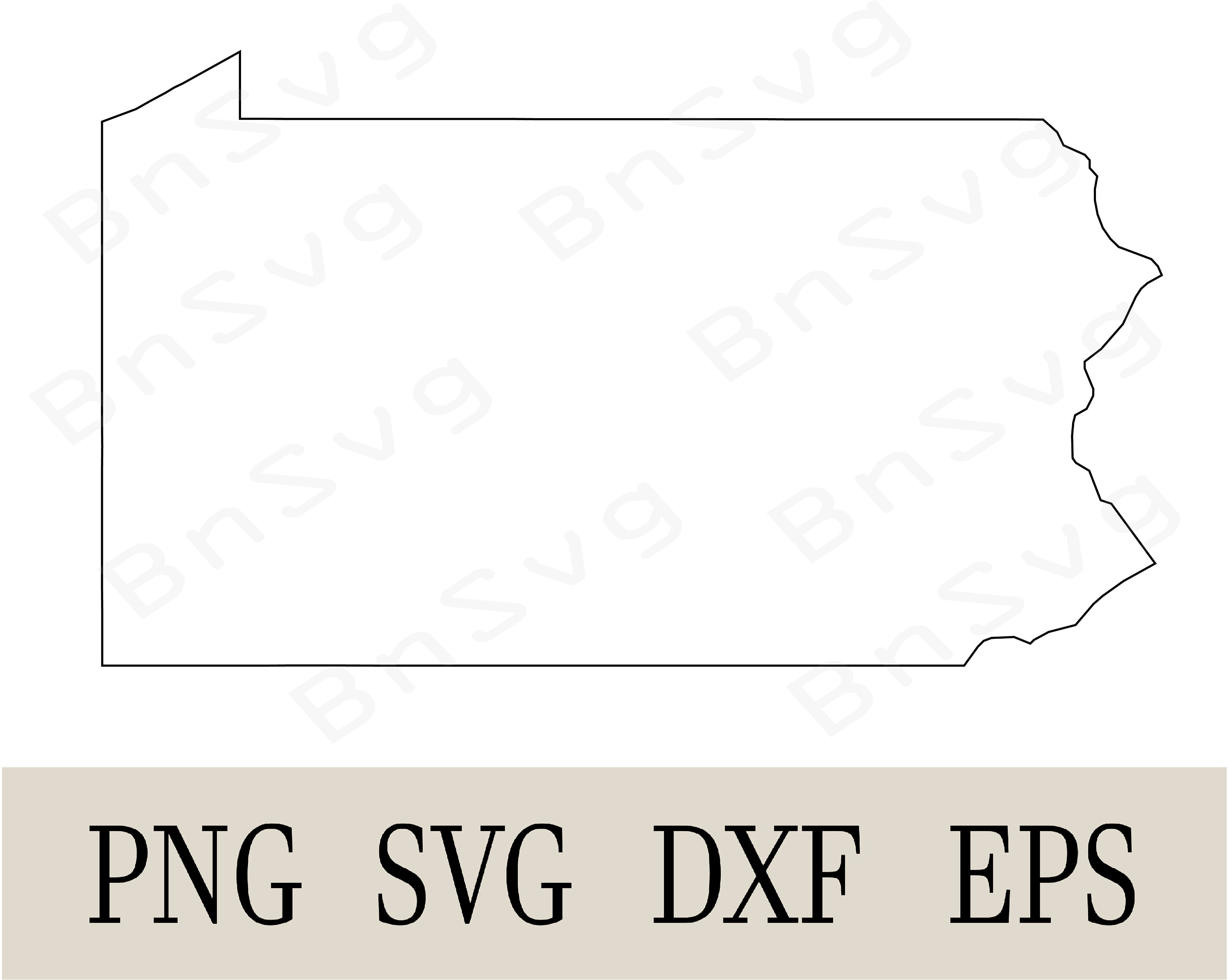 Pennsylvania USA State Outline Vector, Pennsylvania America State Eps ...