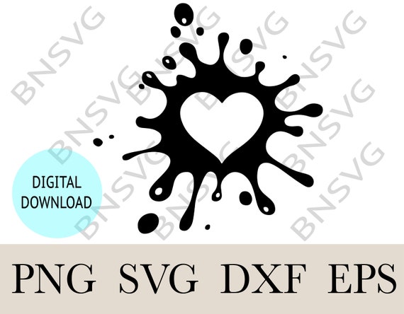Splatter Heart Vector Splatter Image of Heart PNG Heart EPS - Etsy
