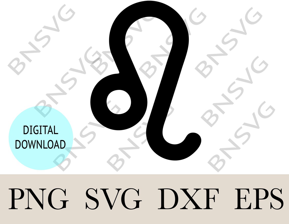 Leo Symbol Zodiac Digital Svg, Leo Symbol PNG, Zodiac Symbol Leo DXF ...