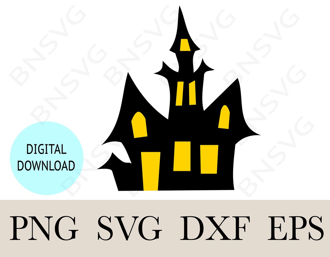 Haunted House SVG, Halloween Scary Haunted House Image, EPS, Cut Files ...