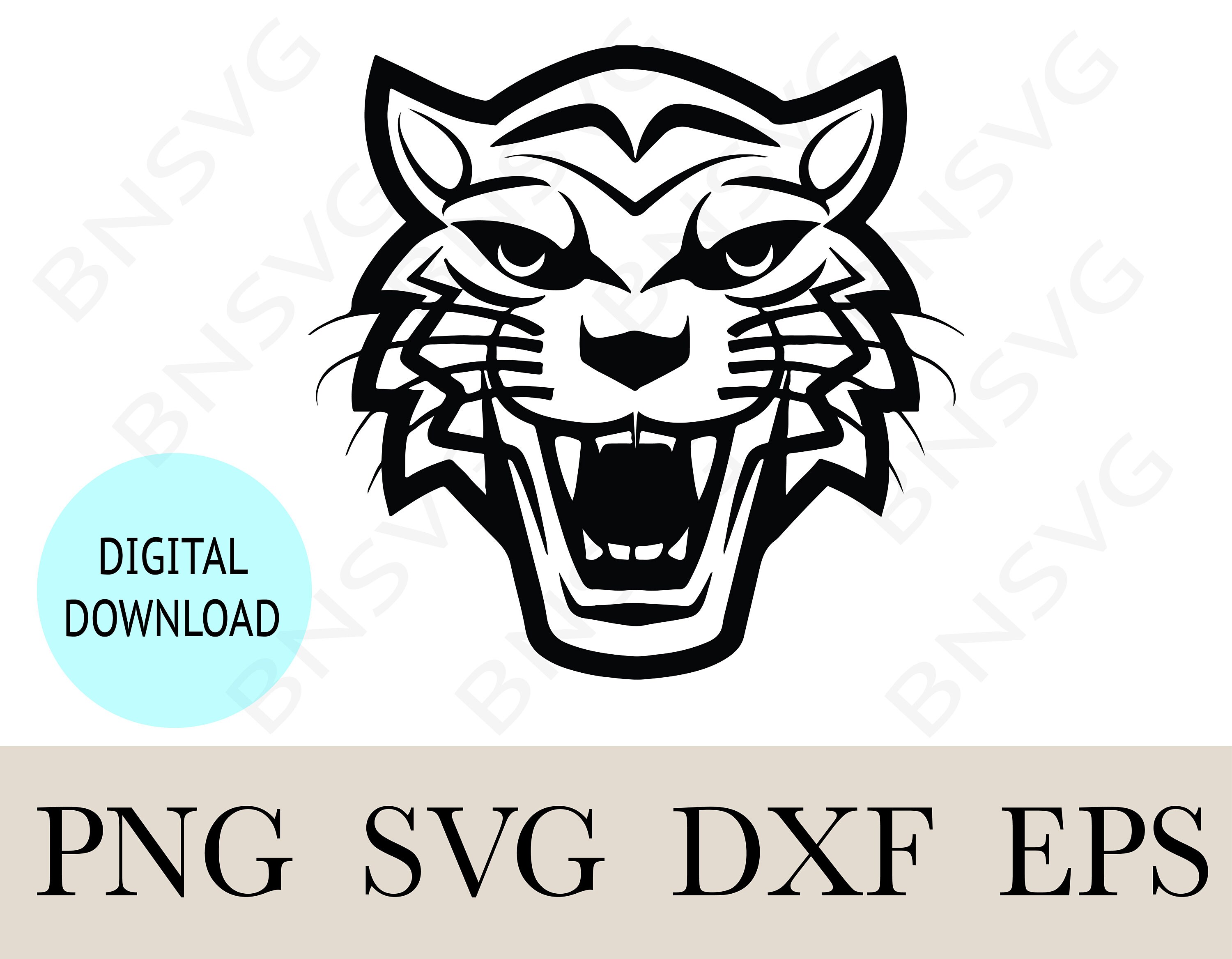Tiger Head SVG Tiger Head Image PNG EPS Cut Files Layered - Etsy