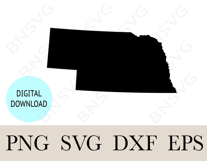 Nebraska Outline State SVG, Nebraska Borderline PNG, EPS, Cut Files ...