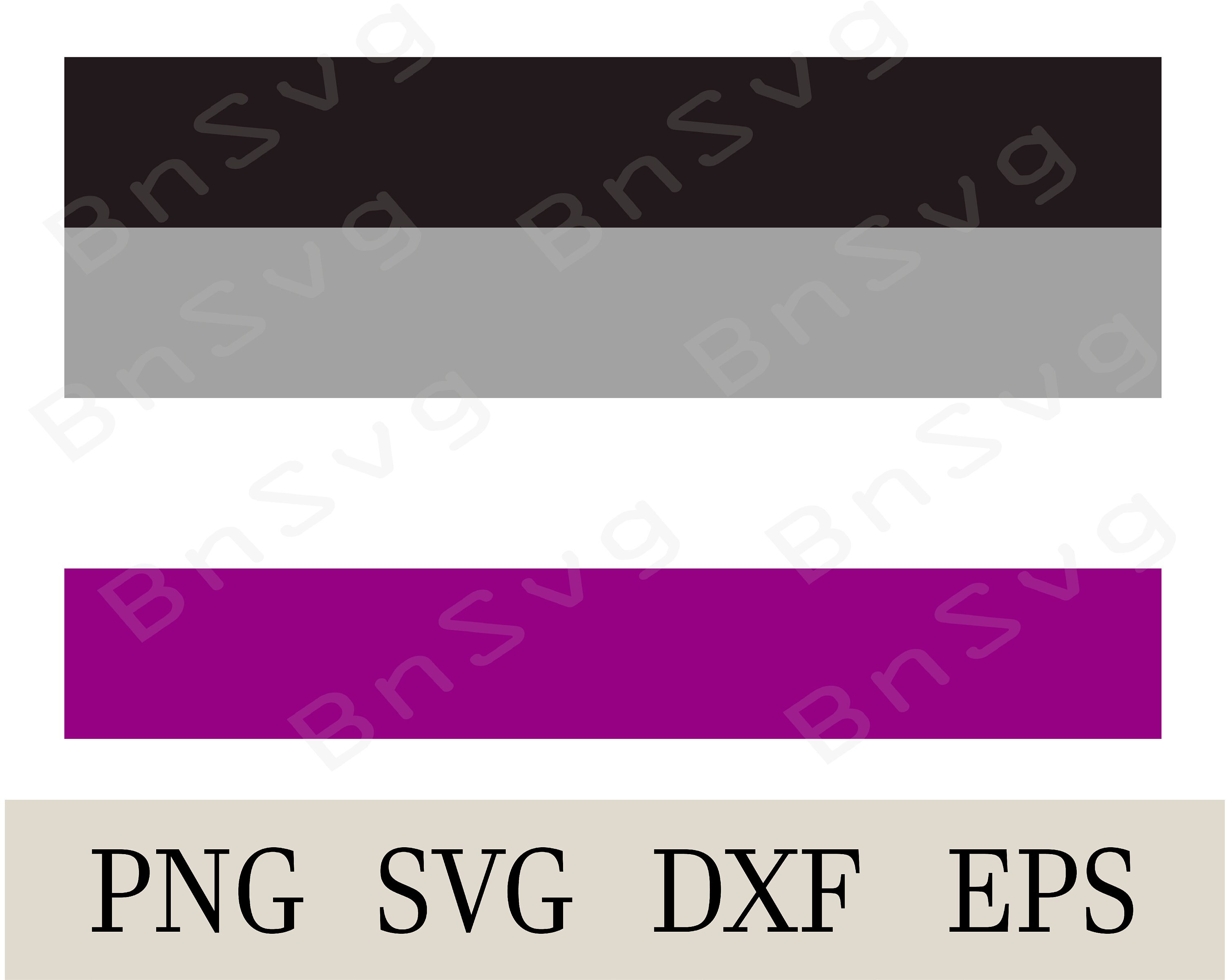 Asexual Pride Flag Vector, Asexual Flag Minimalist, Cut Files, Layered ...