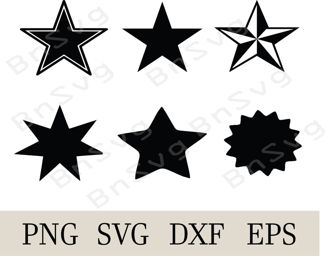 Stars SVG, Stars PNG, Different Stars EPS, Cut Files, Layered, Cricut ...