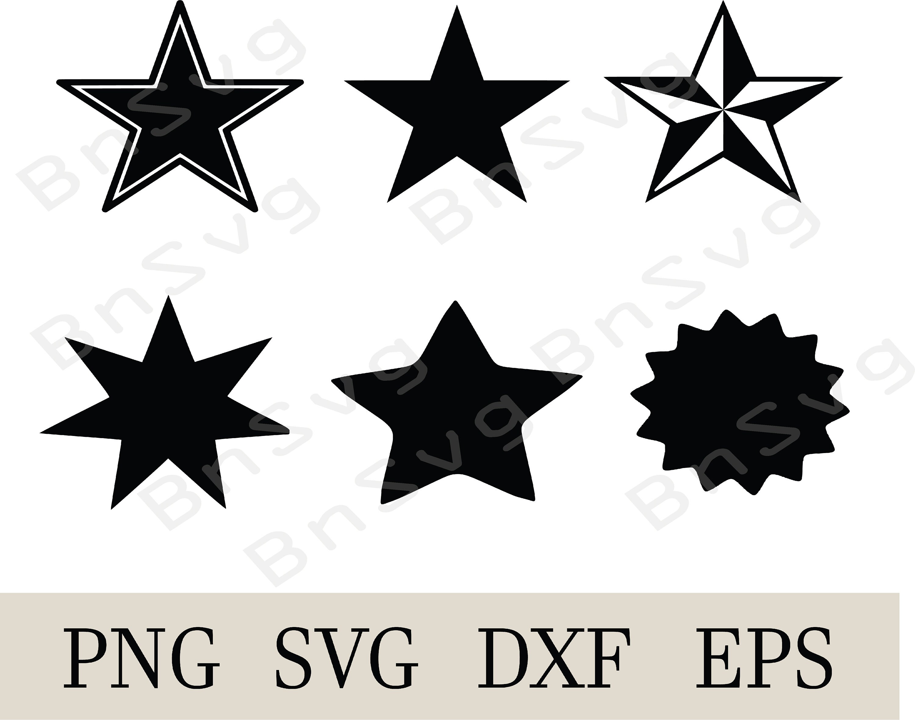 Stars SVG, Stars PNG, Different Stars EPS, Cut Files, Layered, Cricut ...