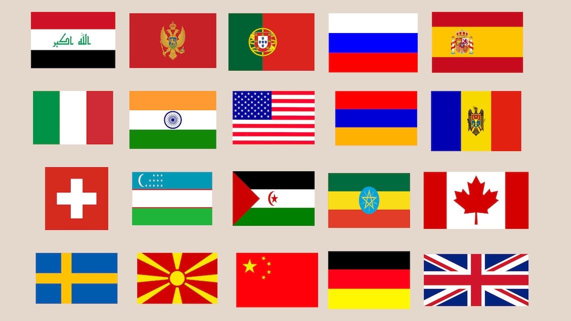 200 Country Flags SVG Bundle, World Flags Svg, Cricut Files, Silhouette ...