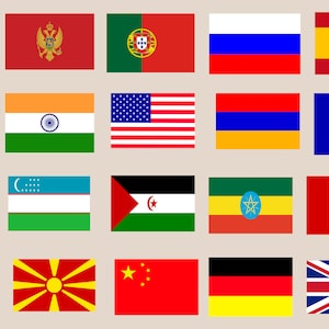 World Country Flags SVG - Countries Flag SVG, All National Flags Bundle ...