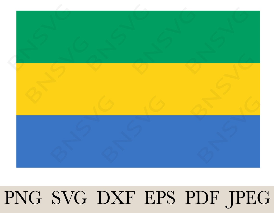 Gabon Flag SVG, Gabon Country National Banner Flag ,cutting File ...