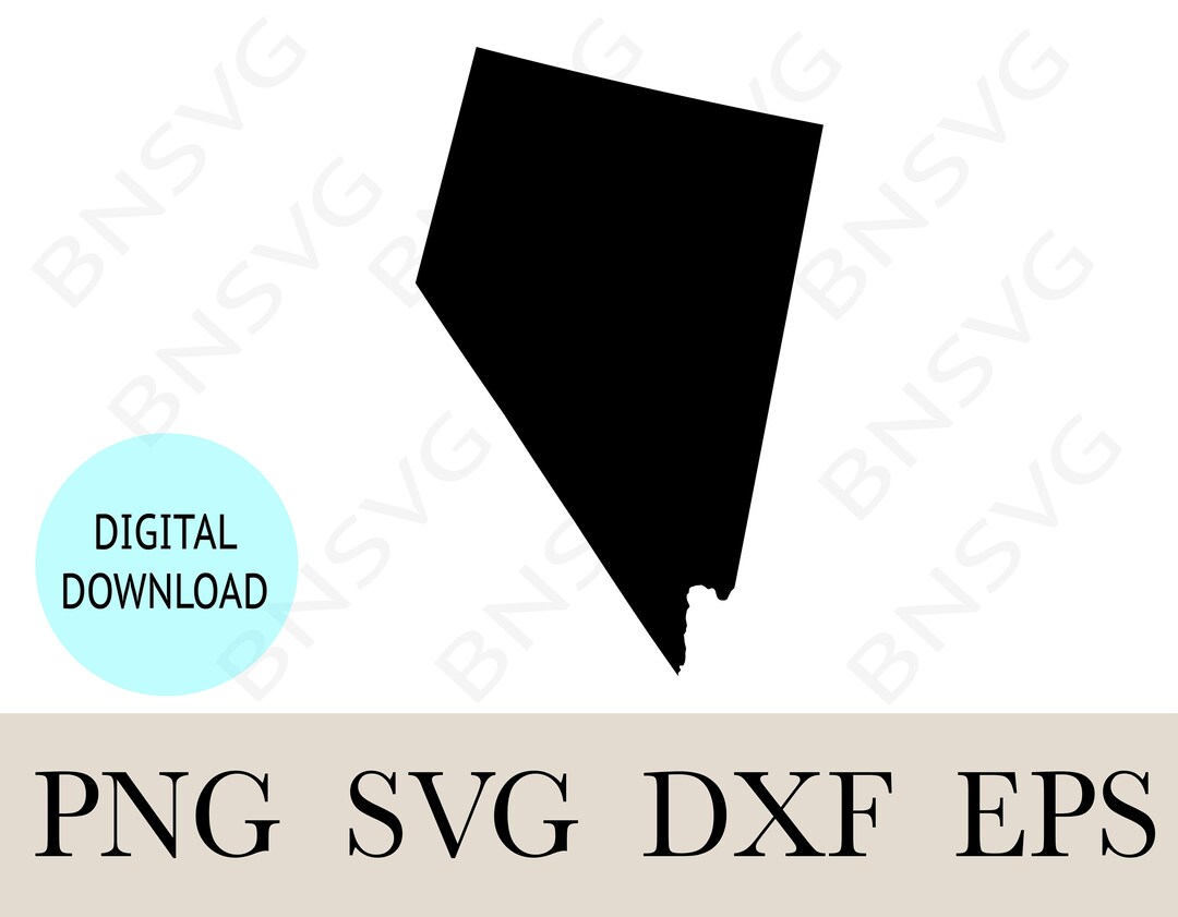 Nevada Outline State SVG, Nevada Borderline PNG, EPS, Cut Files ...