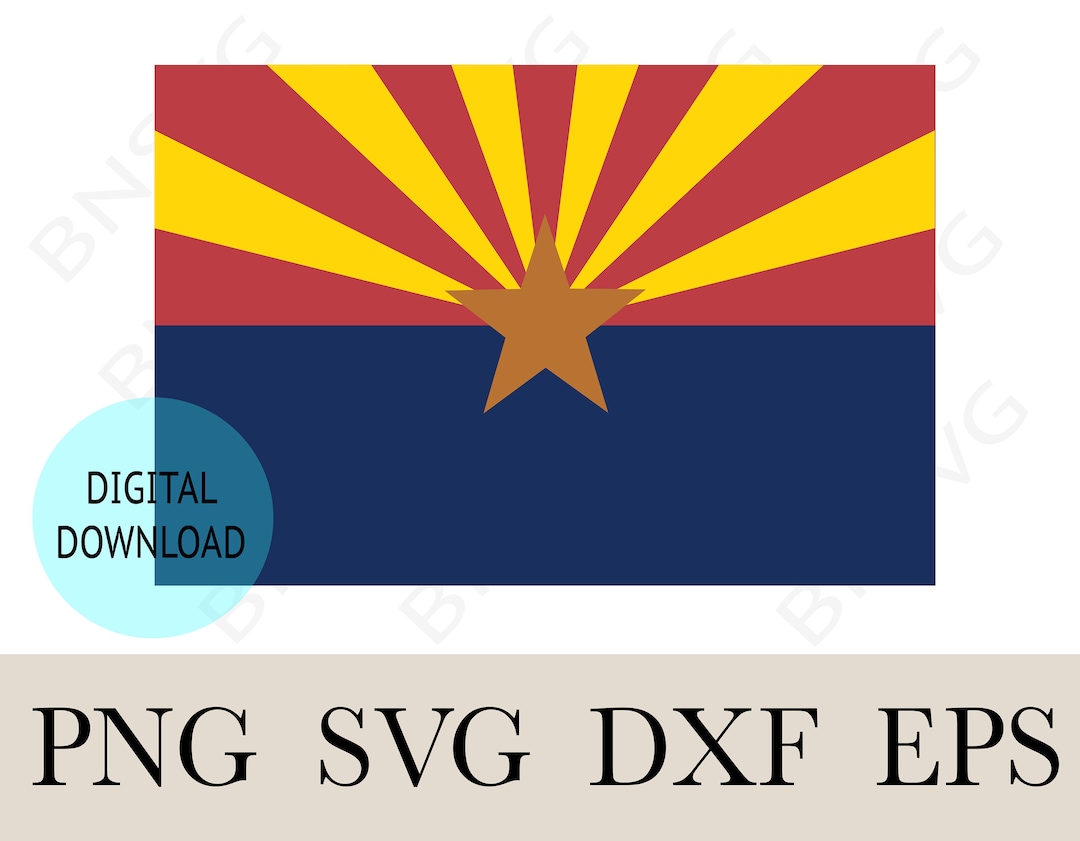 Arizona State Flag Vector PNG, Arizona USA Cutting File EPS, Layered ...