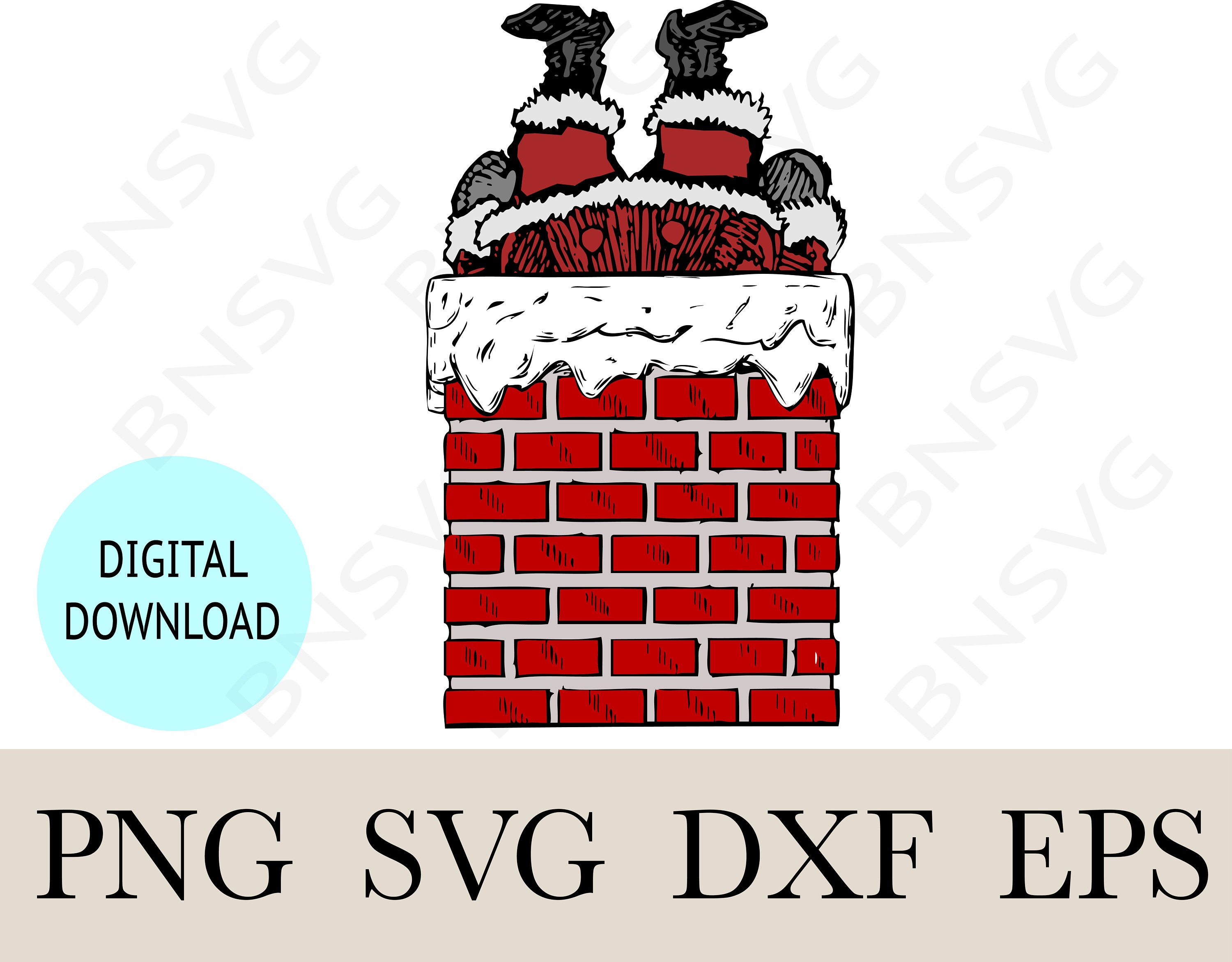 Santa in a Chimney Vector, Santa in a Chimney Christmas PNG, Colorful ...