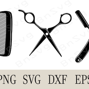Scissors And Comb Vector