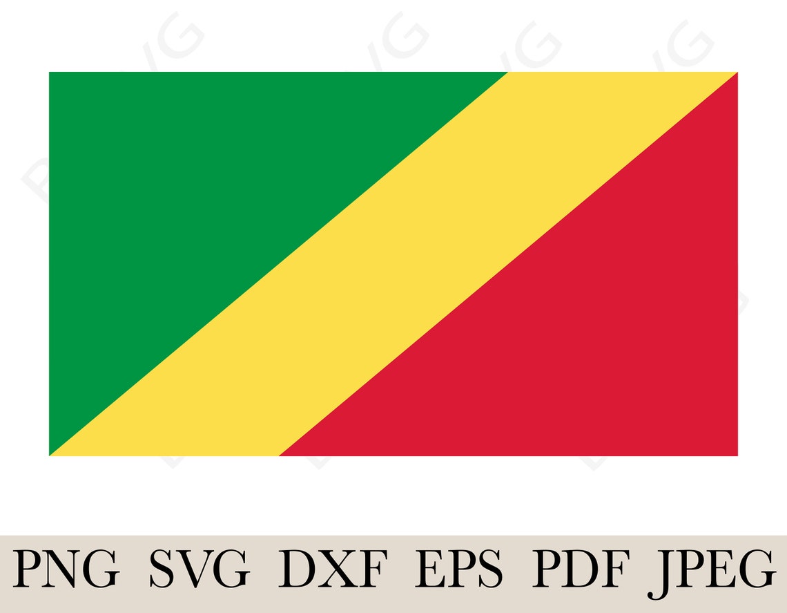 Congo Brazzaville Flag SVG, Congo Brazzaville Country National Banner ...
