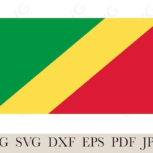 Congo Brazzaville Flag SVG, Congo Brazzaville Country National Banner ...