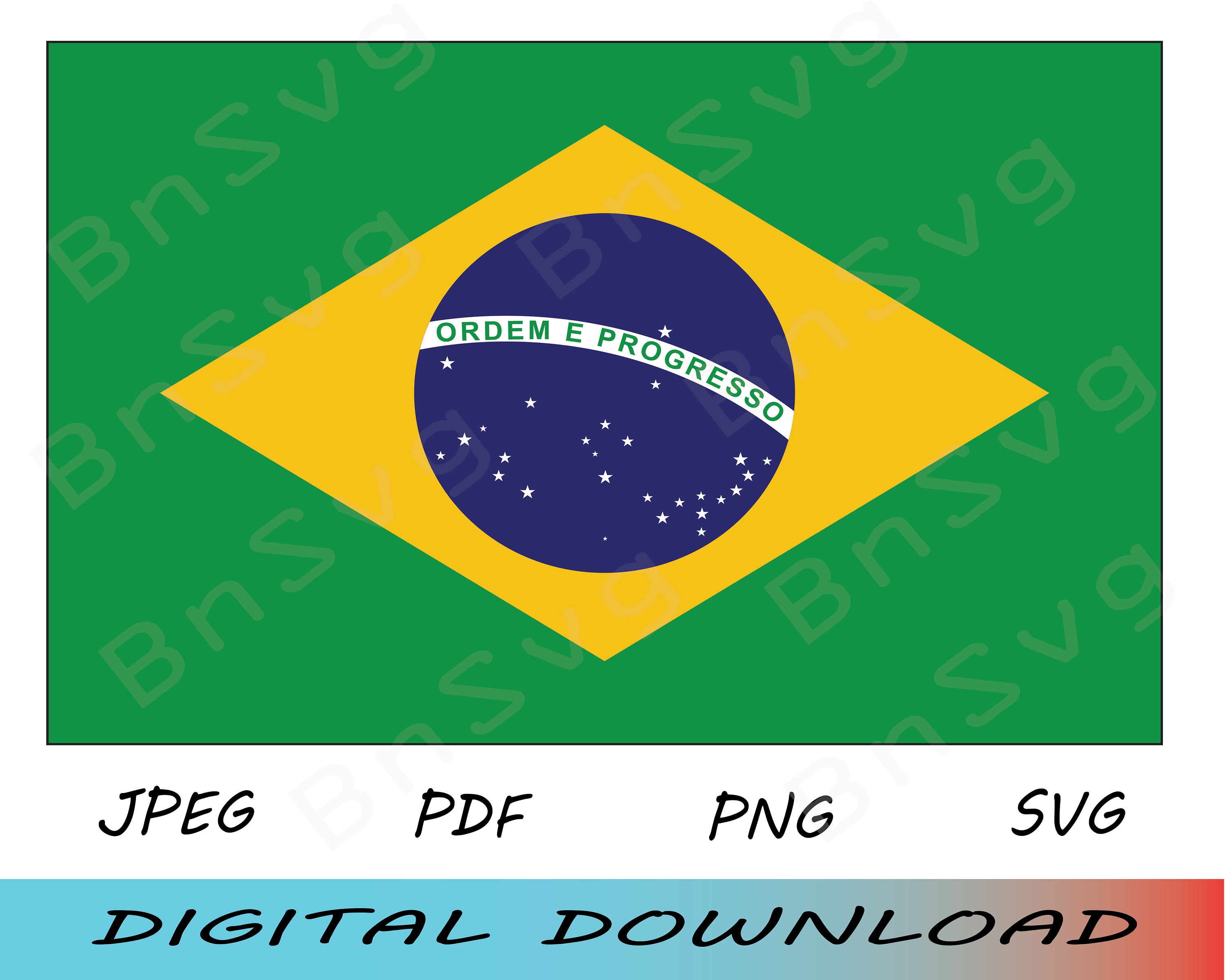 Brazil Flag PNG, Brasil Flag Cutting File EPS, Layered, Silhouette ...