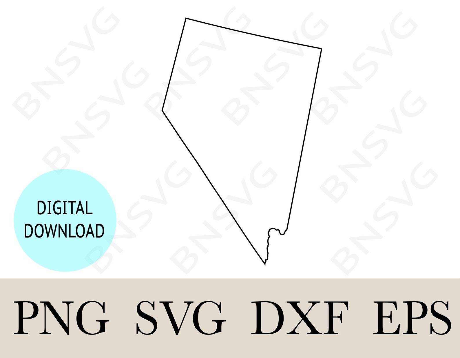Nevada Outline State SVG, Nevada Borderline PNG, EPS, Cut Files ...