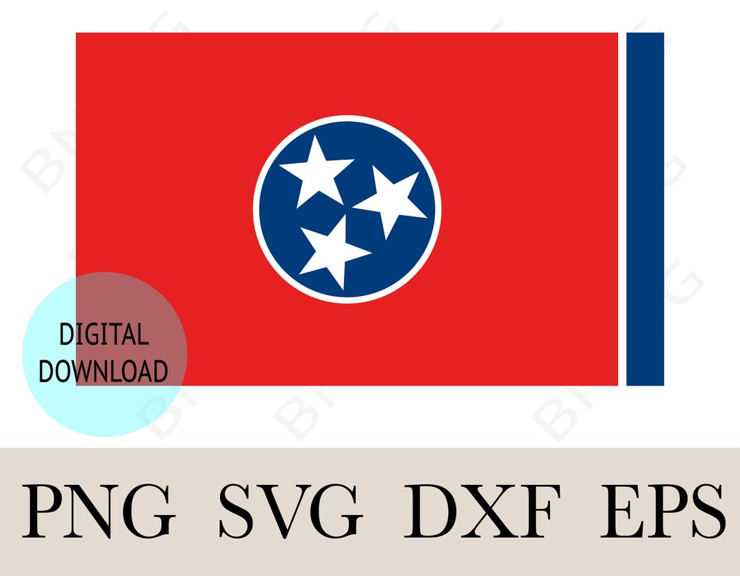 Tennessee State Flag Vector PNG, Tennessee USA Cutting File EPS ...