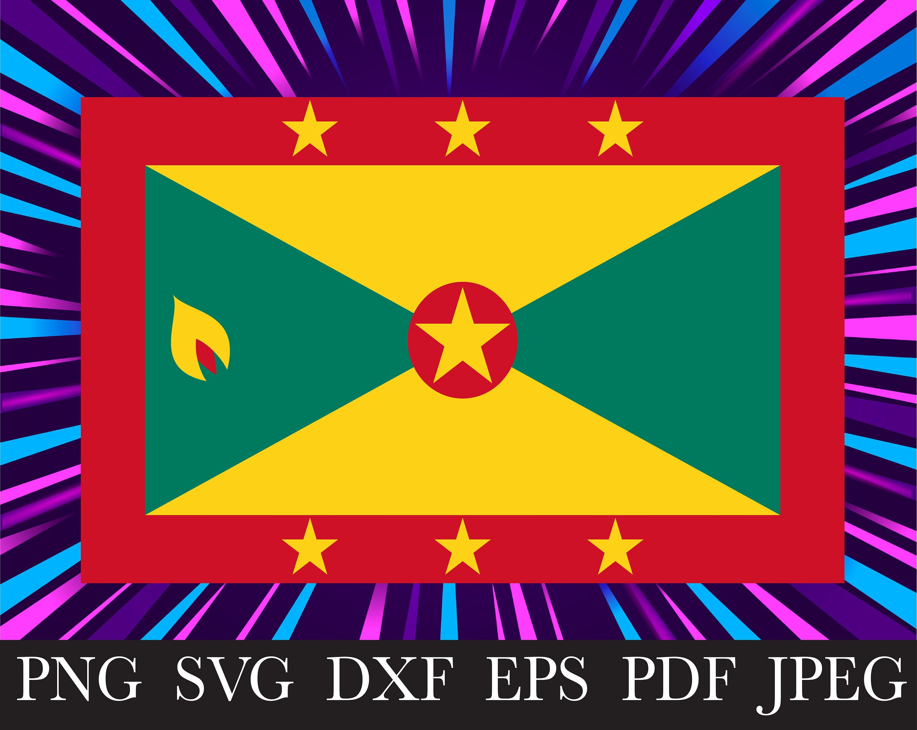 Grenada Flag SVG, Grenadines Island Chain Country National Banner Flag ...