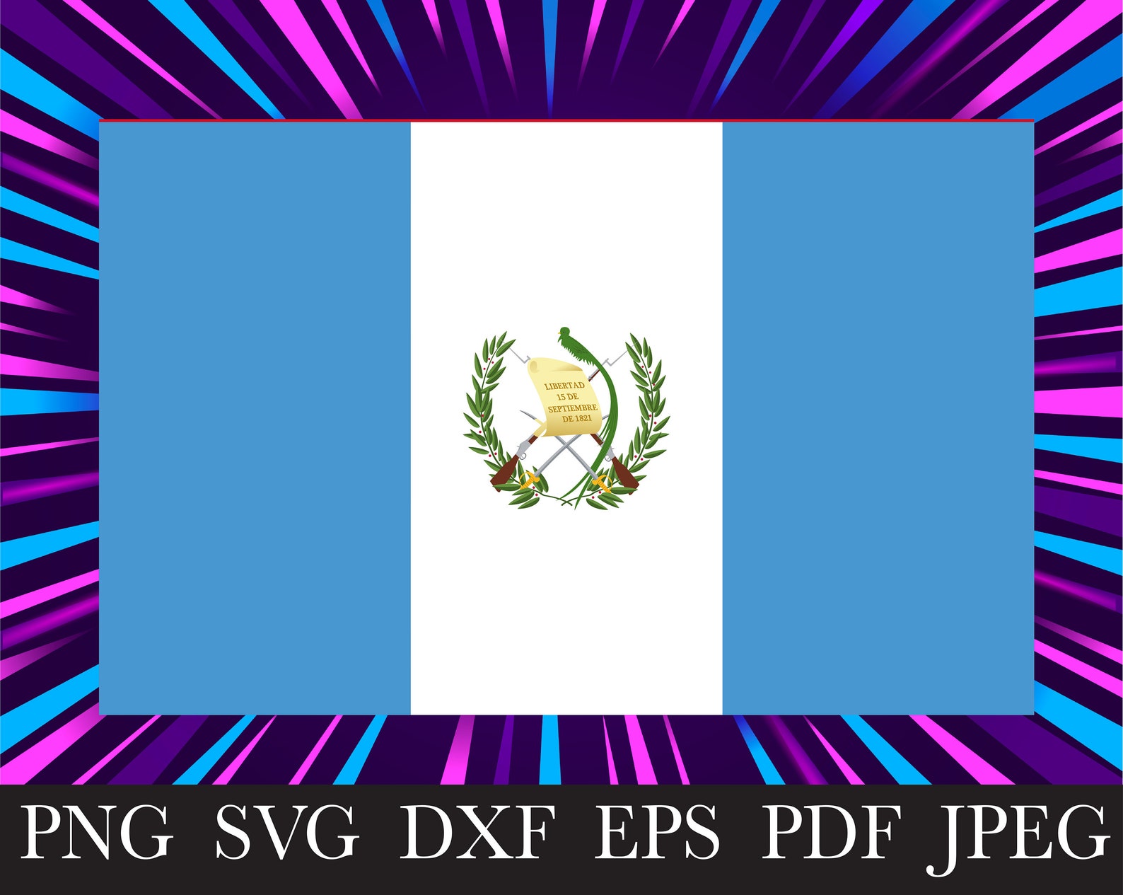Republic of Guatemala Flag SVG, Guatemala Country National Banner Flag ...