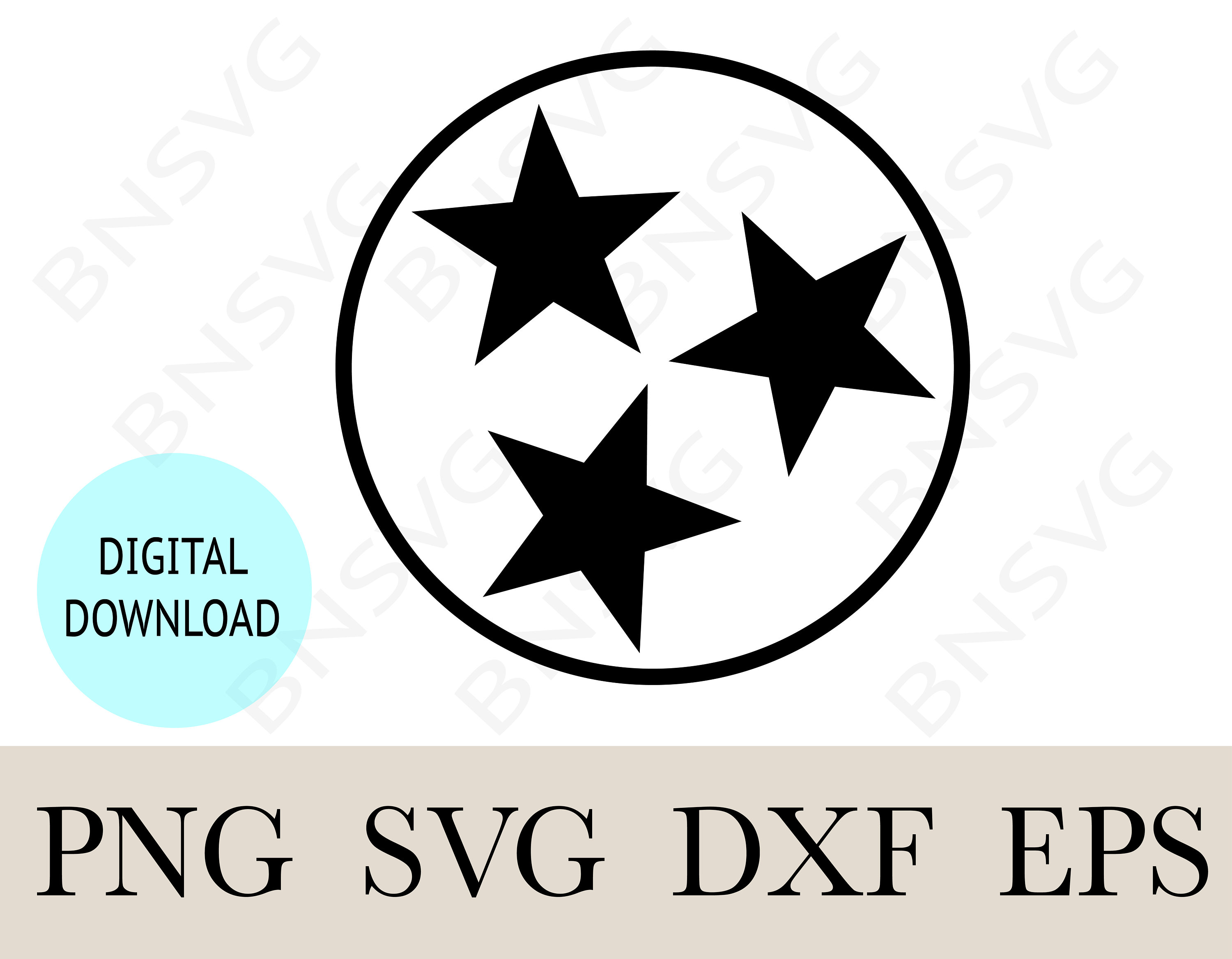 Tennessee Tri-star Svg Png Dxf Eps Pdf Transparent Vector Graphic ...