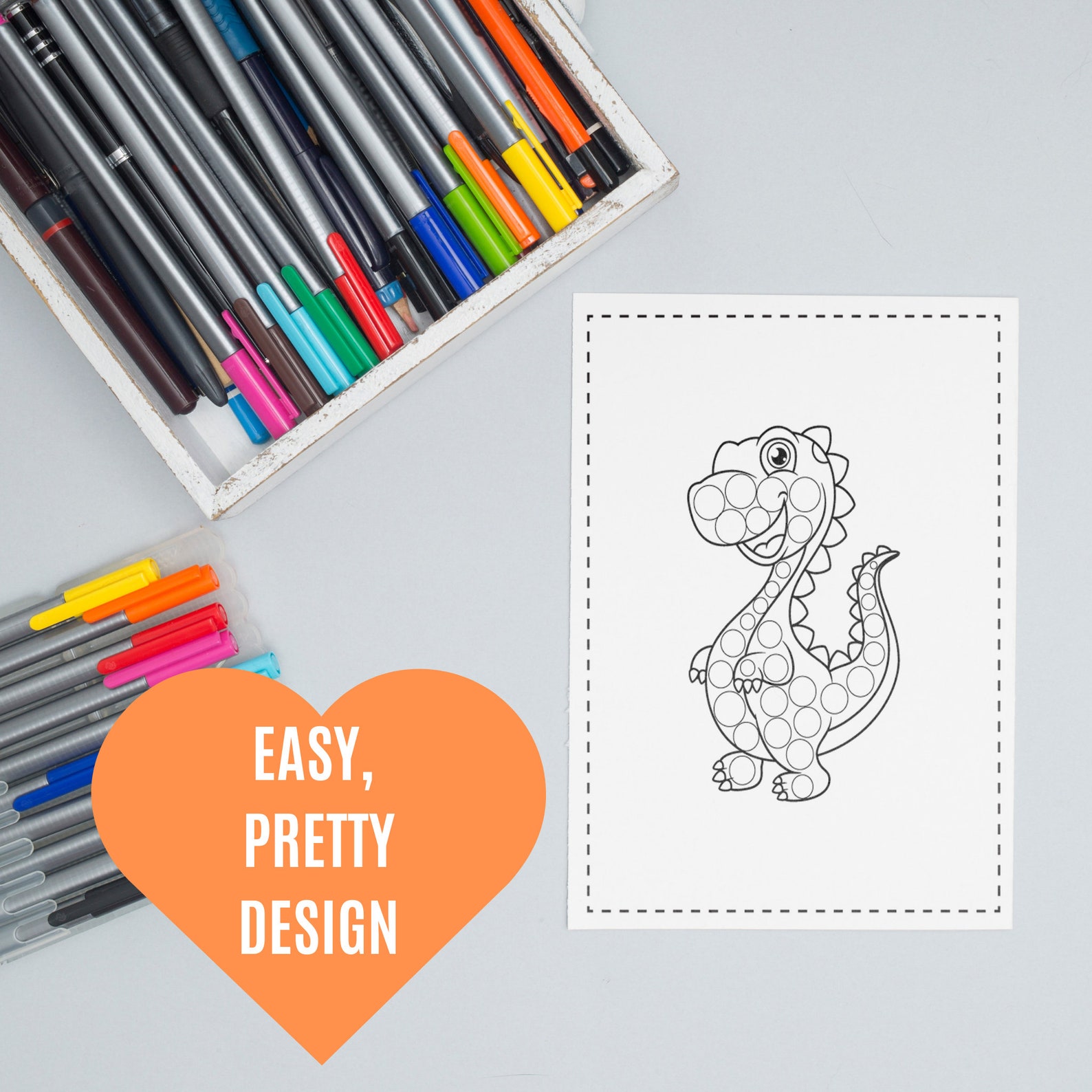 20 Printable Cute Dinosaur Coloring Pages for Kids, Easy Fun Coloring ...