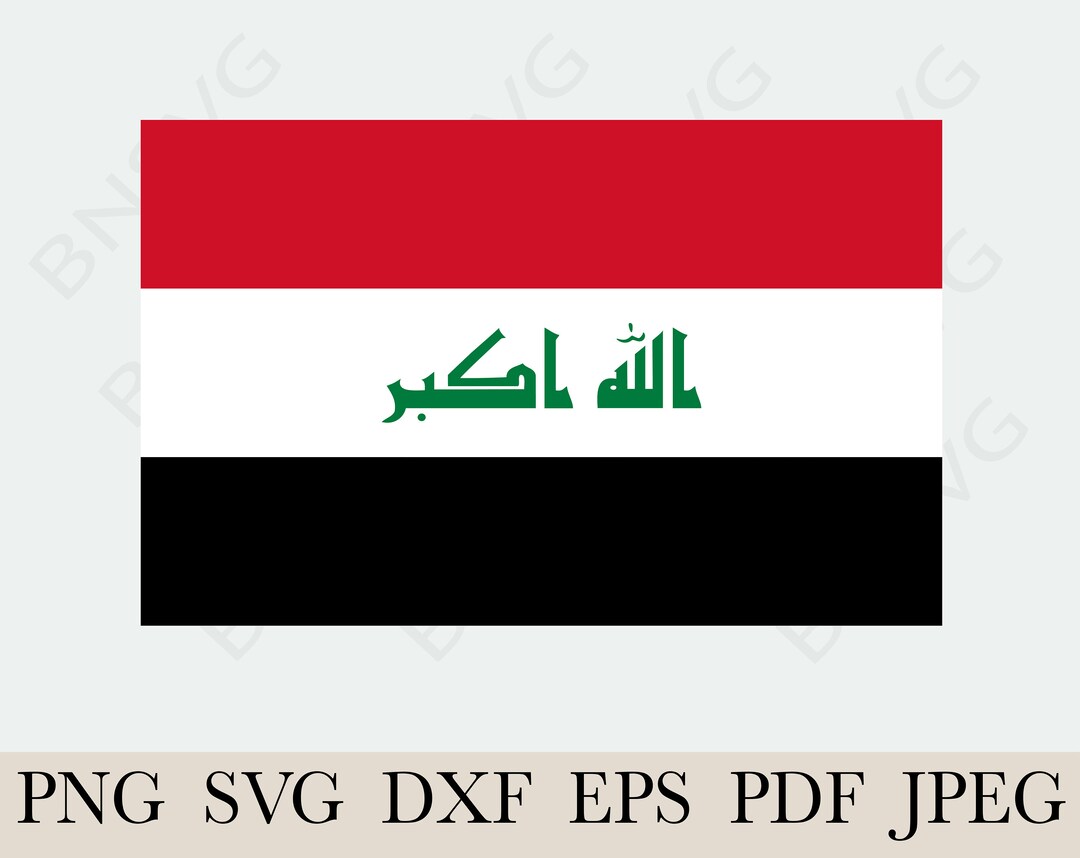 Republic of Iraq Flag SVG, Iraq National Banner Flag ,cutting File EPS ...