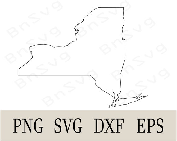 New York State Outline Vector USA New York Outline SVG EPS - Etsy