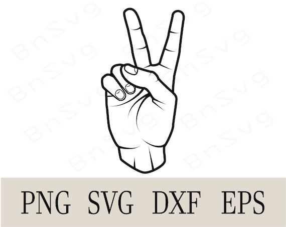 Hand Peace Sign PNG Peace Sign EPS Cut Files Layered - Etsy