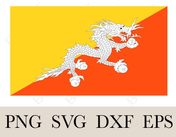 Bhutan Flag SVG Bhutan Country National Banner Flag cutting - Etsy