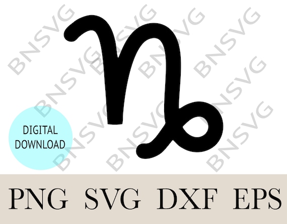Capricorn Zodiac Symbol SVG Capricorn Astrology Symbol PNG - Etsy